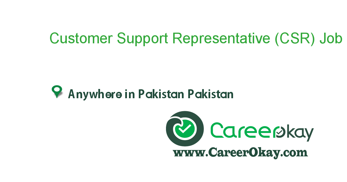 Customer Support Representative (CSR) (Work from Home) job in in Work ...